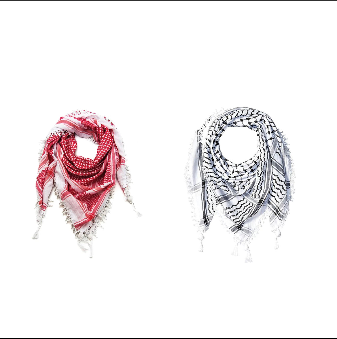 Traditional woven Palestinian Keffiyeh, Kufiya, Shemagh, or scarf with ...