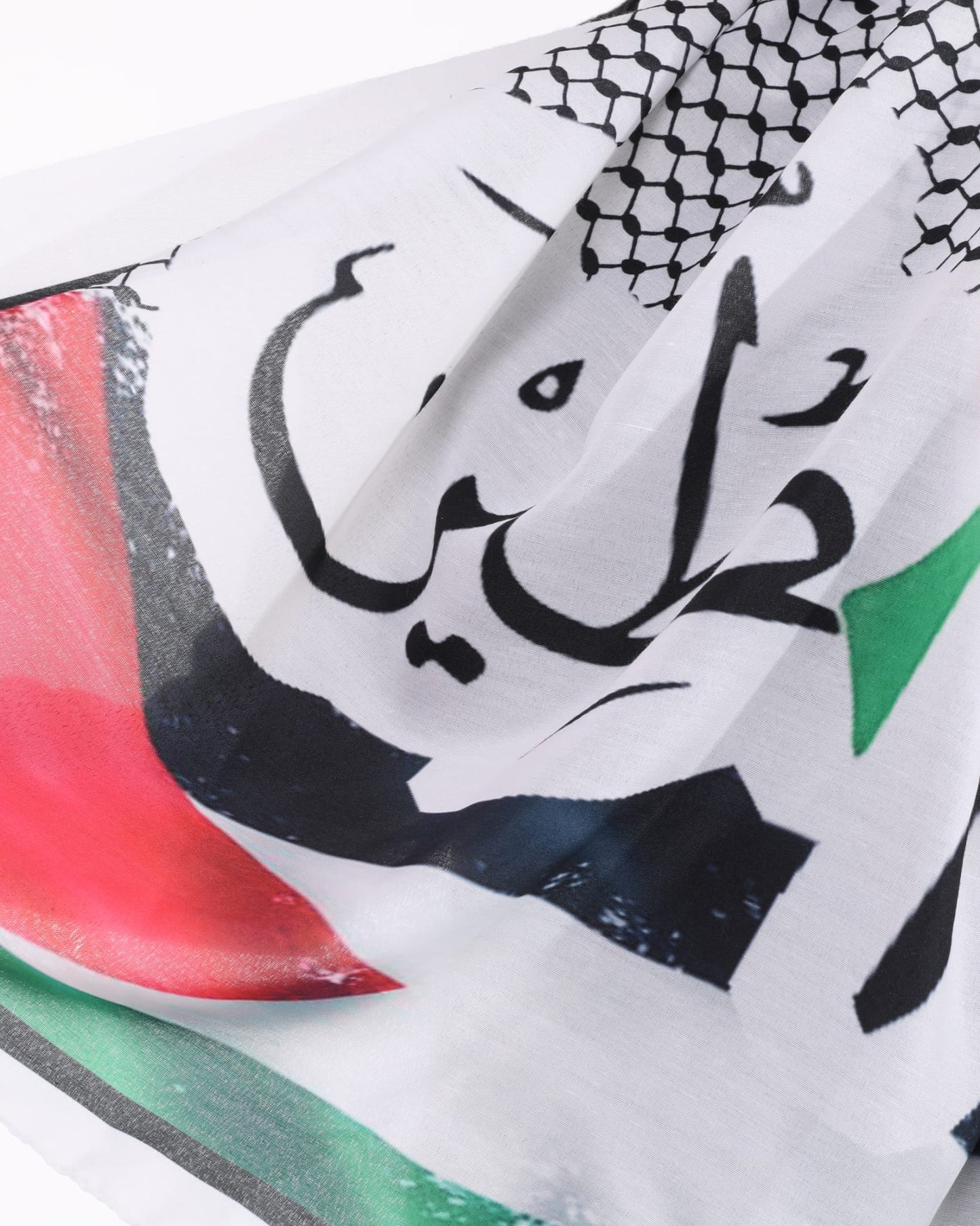 Palestinian flag kufya hijab-scarf cotton flex fabric #525 – ABAYATMUNA