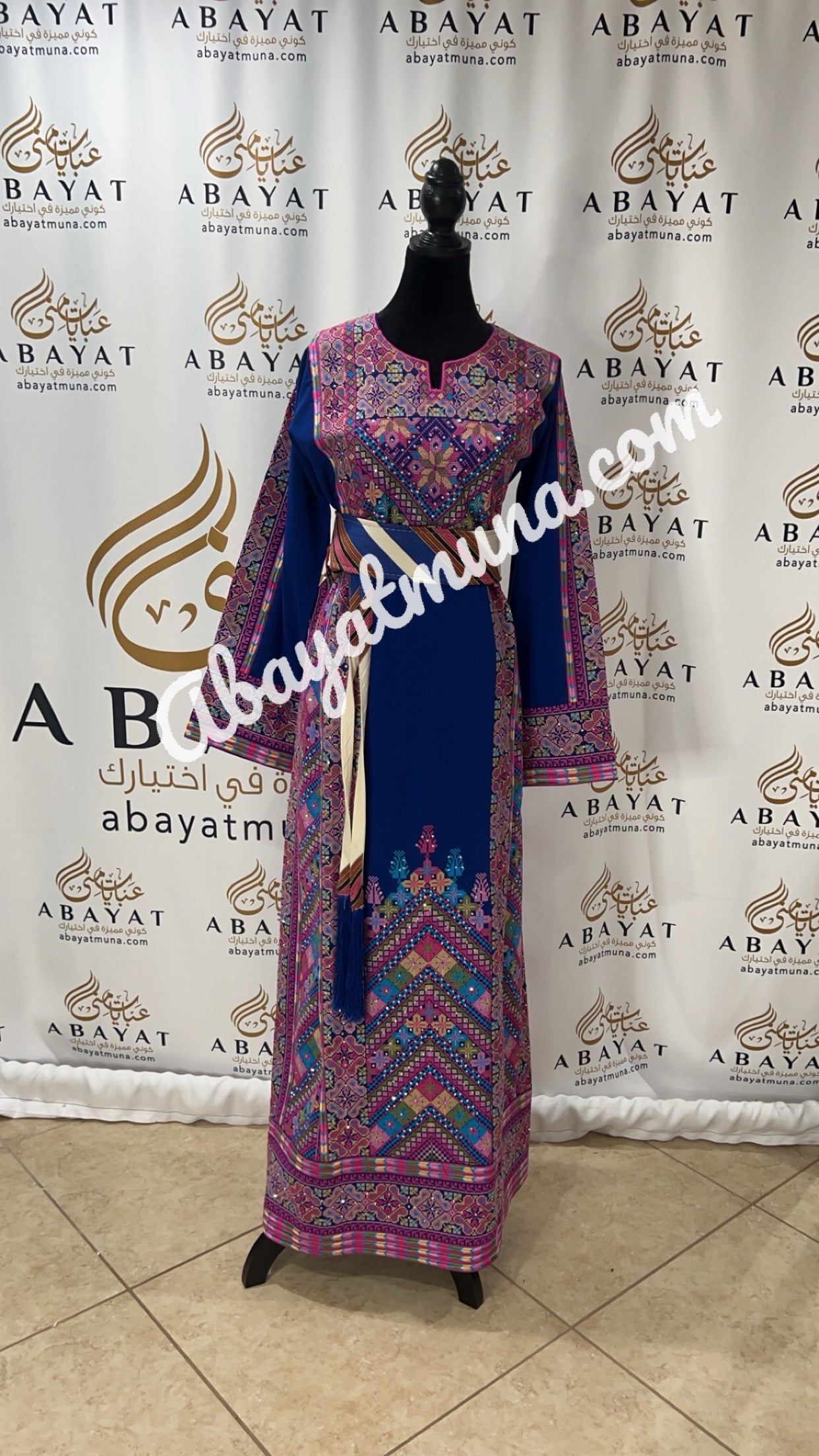 Blue Embroidery thob 32190 – ABAYATMUNA